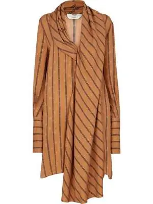 Fendi Karligraphy Striped Silk Dress