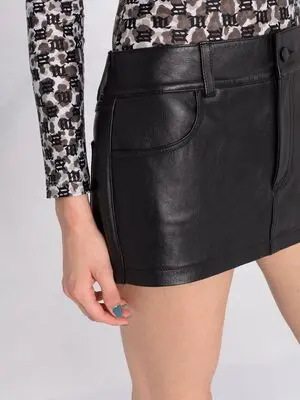Alexander Wang Low-rise Leather Mini Shorts