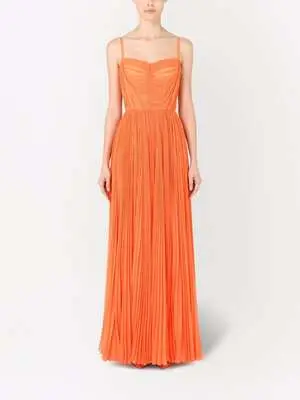 Dolce & Gabbana Pleated Chiffon Maxi Dress
