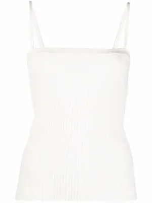 COURREGES Logo-embroidered Tank Top - White