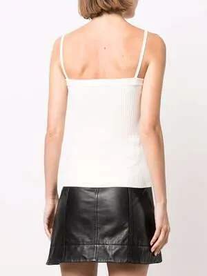 COURREGES Logo-embroidered Tank Top - White