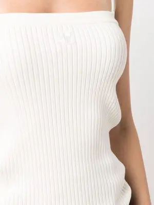 COURREGES Logo-embroidered Tank Top - White