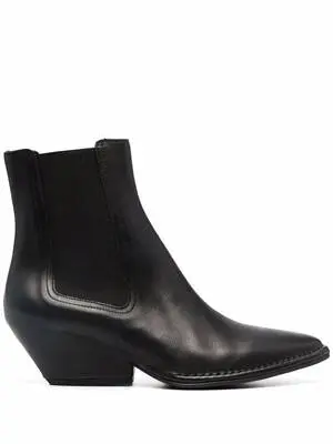 DEL CARLO Mid-heel Leather Ankle Boots