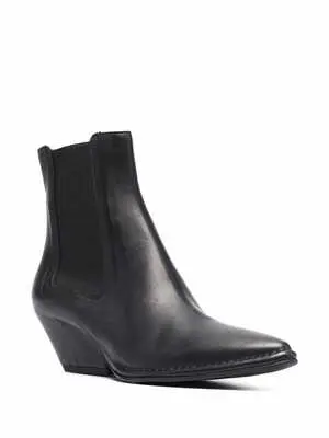 DEL CARLO Mid-heel Leather Ankle Boots