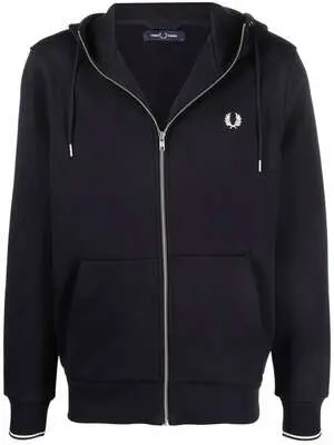 Fred Perry Logo-embroidered Hoodie - Blue