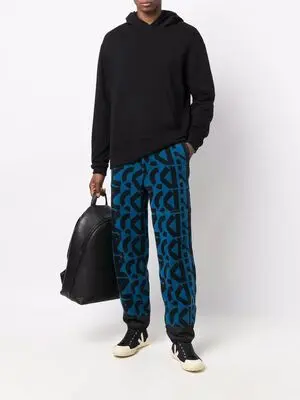 Kenzo Monogram-print Fleece Track Pants - Blue