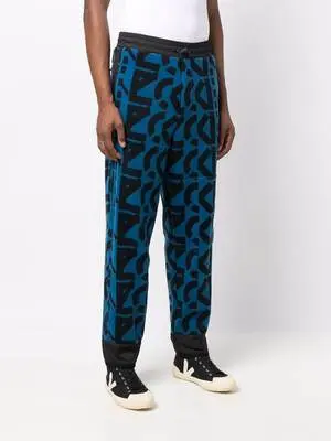 Kenzo Monogram-print Fleece Track Pants - Blue