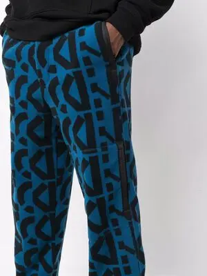 Kenzo Monogram-print Fleece Track Pants - Blue