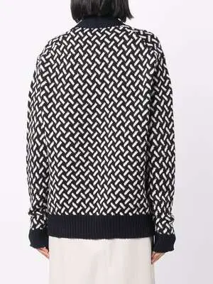 JIL SANDER Scarf-detail Wool Jumper - Blue
