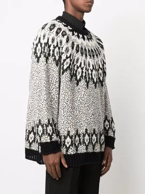 Valentino Garavani Intarsia-pattern Jumper - White