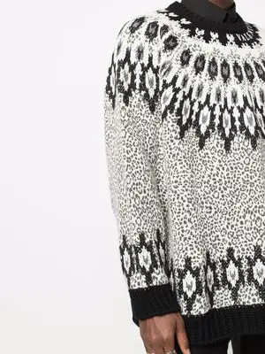 Valentino Garavani Intarsia-pattern Jumper - White