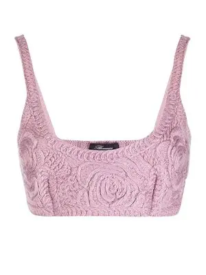 Blumarine Floral-knitted Bralette