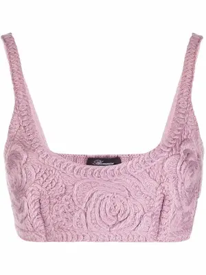 Blumarine Floral-knitted Bralette