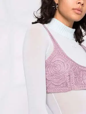 Blumarine Floral-knitted Bralette