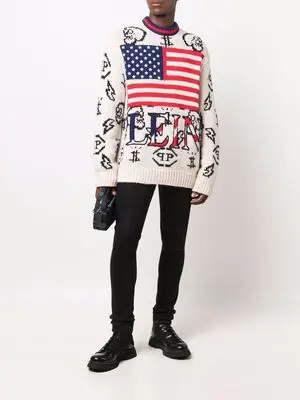 Philipp Plein Usa Flag-print Jumper