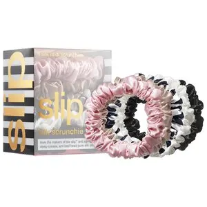 Slip Midi Slipsilk™ Scrunchies Set Of Five - Navy Stripe, Pink, Caramel, Black, White - 5 Pack