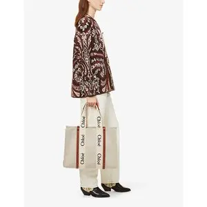 Chloé Woody Large Tote Bag - White/brown