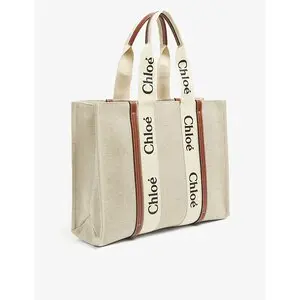 Chloé Woody Large Tote Bag - White/brown