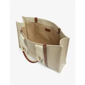 Chloé Woody Large Tote Bag - White/brown