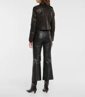 Khaite Cordelia Cropped Leather Jacket