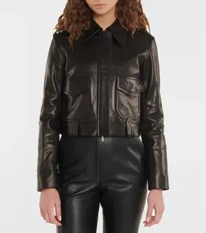Khaite Cordelia Cropped Leather Jacket