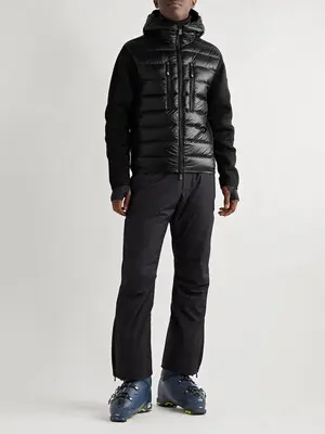 Moncler Quilted Shell And Knitted Hooded Down Ski Jacket