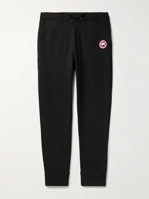 Canada Goose Logo-appliquéd Cotton-jersey Sweatpants - Black