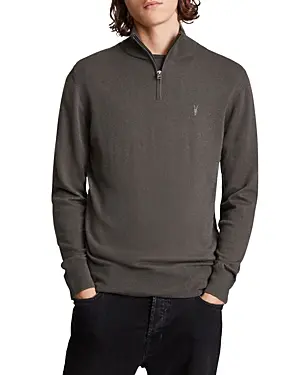 ALLSAINTS Allsaints Kilburn Zip Funnel Neck Sweater Marsh Green