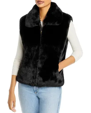 Surell Faux Fur Vest - Black
