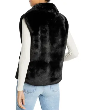 Surell Faux Fur Vest - Black