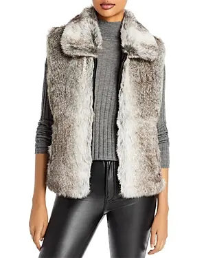 Surell Faux Fur Vest Gray