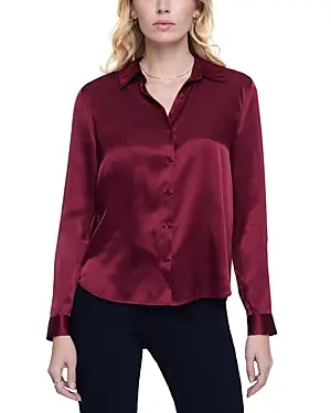 L'Agence Tyler Silk Blouse - Dark Bordeaux