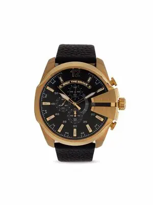 DIESEL® Diesel 51mm Mega Chief Strap Watch Gold