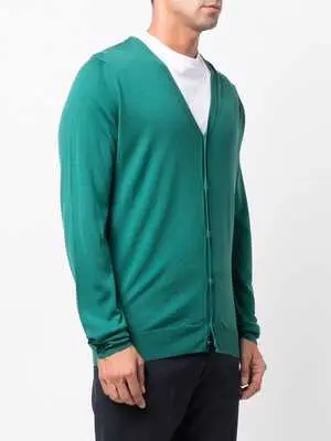 John Smedley Petworth Fine Knit Cardigan - Green