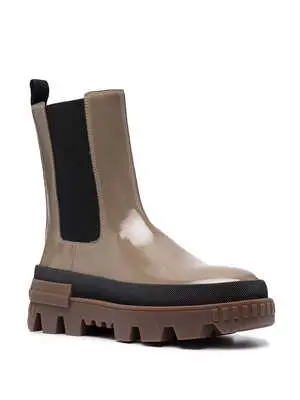 Moncler Elasticated-panel Leather Ankle Boots