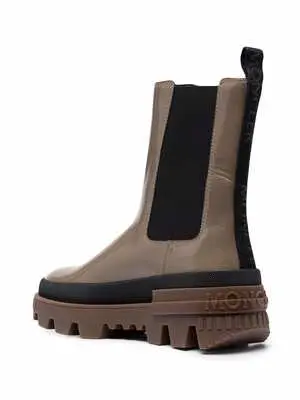Moncler Elasticated-panel Leather Ankle Boots