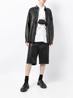 Yohji Yamamoto Clasp Leather Shoulder Bag