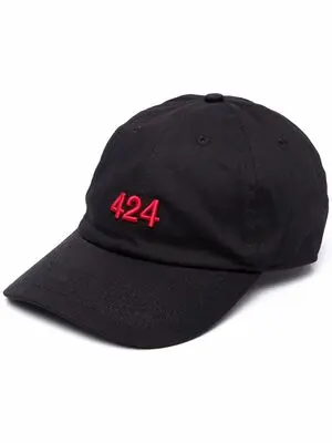 424 Embroidered-logo Baseball Cap - Black