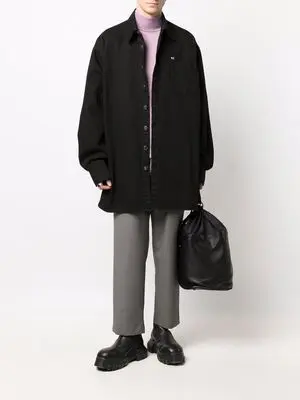 Raf Simons Oversized Logo Denim Shirt