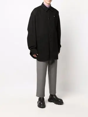 Raf Simons Oversized Logo Denim Shirt
