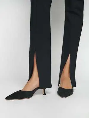 REFORMATION Fletcher High Rise Slim Fit Short Pant With Slit