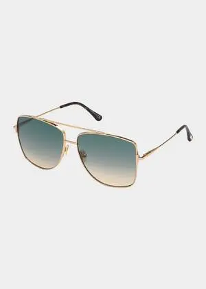 TOM FORD TOM FORD Reggie Metal Aviator Sunglasses Srgldblug