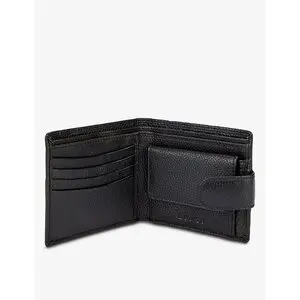 DENTS Beauley Brand-embossed Press Stud Grained Leather Billfold Wallet