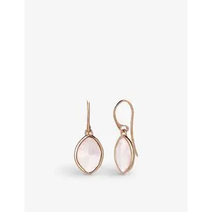 Monica Vinader Petal Rose Quartz Drop Earrings - Pink