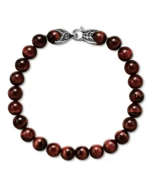 David Yurman Spiritual Beads Bracelet With Red Tiger's Eye - Silver/red