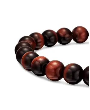 David Yurman Spiritual Beads Bracelet With Red Tiger's Eye - Silver/red