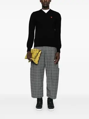 Play Comme Des Garcon Logo-patch Wool Jumper - Black