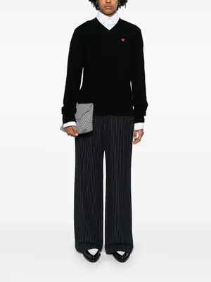 Play Comme Des Garcon Logo-patch Wool Jumper - Black