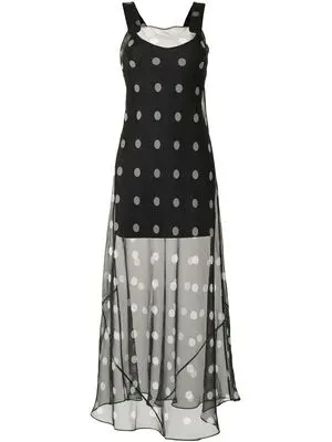 SIR. Sheer-overlay Polka-dot Dress