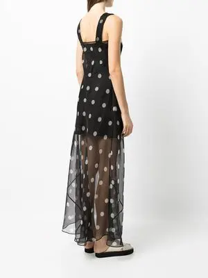 SIR. Sheer-overlay Polka-dot Dress